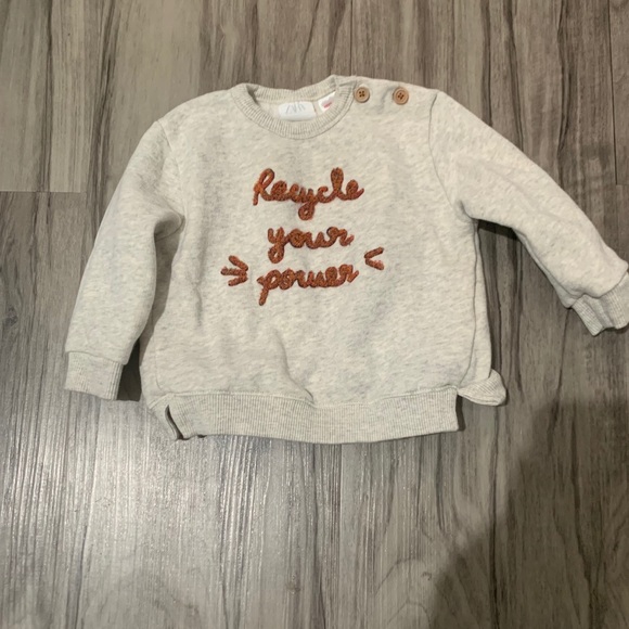 Zara | Shirts & Tops | Zara Text Sweater | Poshmark